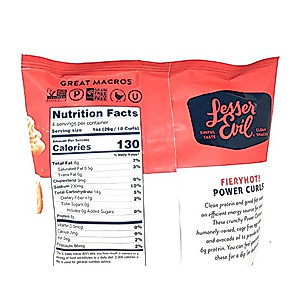 LesserEvil Fiery Hot Power Curls, 4 OZ