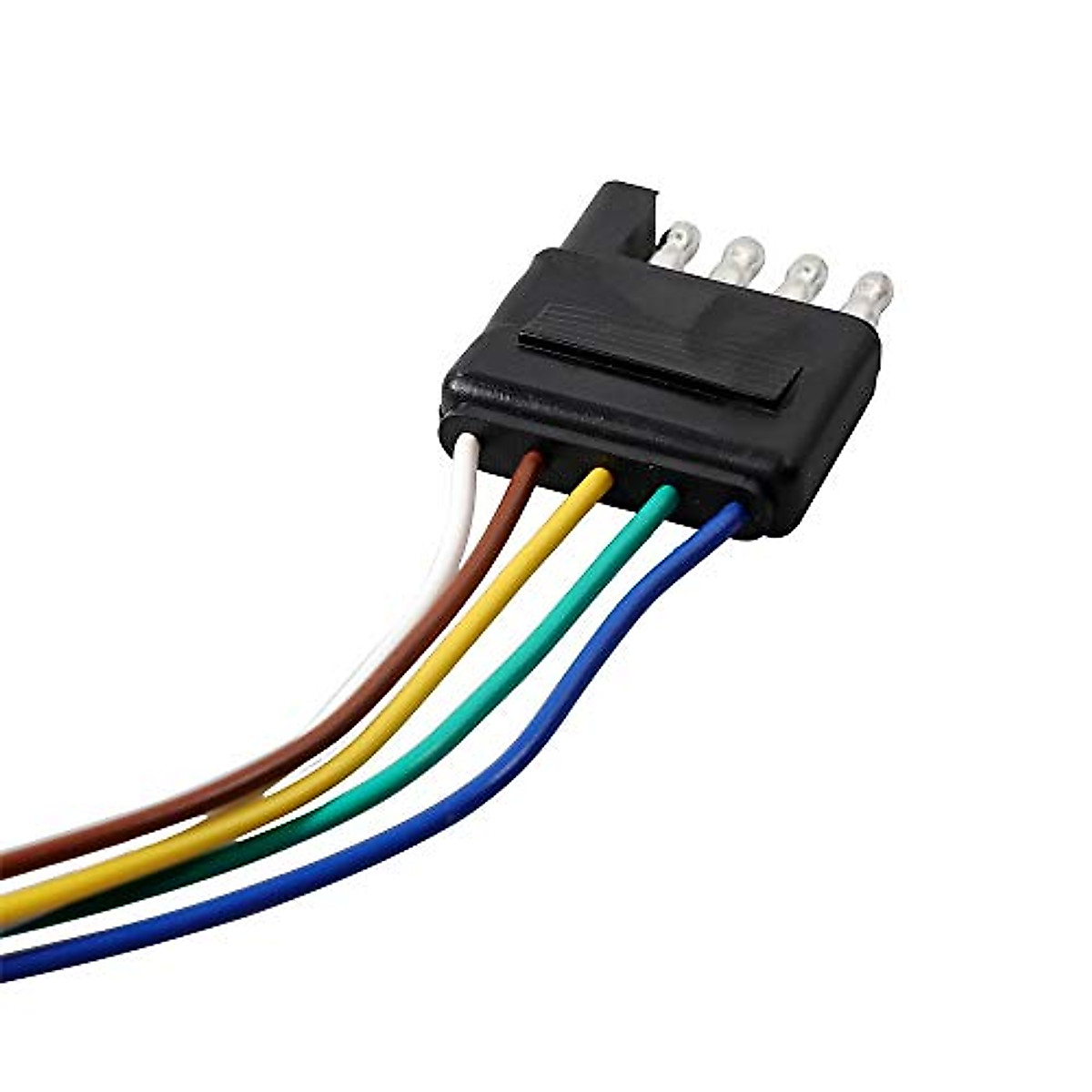 Oyviny 5 Way Flat Trailer Wiring Harness Plug with 22 inch Wire Lead Trailer End Durable 5 Pin Male Connector Trailer Light Wiring Harness Extension for Trailer RV Boat Color-Coded Waterproof