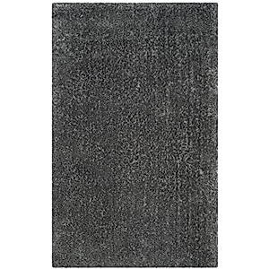 SAFAVIEH Luxe Shag Collection 8' x 10' Grey SGX160C Handmade Glam 3.2-inch Extra Thick Area Rug