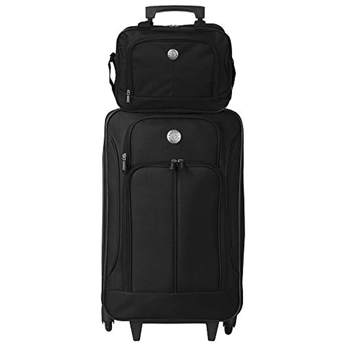 Travelers Club Genova Softside Upright Luggage, Black, 4-Piece Set