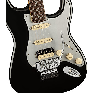 Fender American Ultra Luxe Stratocaster Floyd Rose HSS - Mystic Black with Rosewood Fingerboard