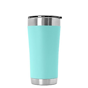 Tempercraft 20 oz Vacuum Insulated Tumbler w/Lid and Laser Engraved Customization Options - Stainless Steel, Double-Walled Travel Mug (Aqua - Blank)