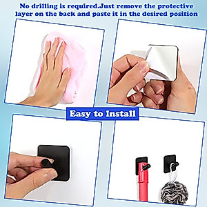 Visen 9 Pack Adhesive Hooks,Bath Towel Hooks Brushed Nickel,Adhesive Wall Hooks Waterproof Stainless Steel Hooks,Heavy Duty Coat Hooks Towel Hooks Stick on Bathroom or Kitchen