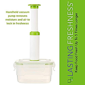 Lasting Freshness 19 Piece Vacuum Seal Food Storage Container Set, Rectangle