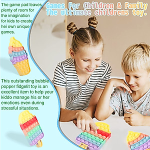 SYAEQ 2PCS Push Bubble Pop Fidget Sensory Toy, Autism Special Needs Silicone Stress Reliever Toy, Anti-Anxiety Squeeze Sensory Toy for Kids Teens Adults Girls Boys (IceCreamCone)