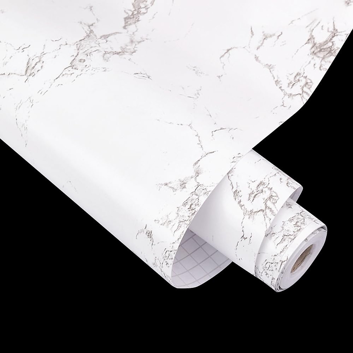 Yifasy White Marble Pattern Shelf and Drawer Liner Peel-Stick Kitchen Storage Sideboard Lining Paper 17.7x118 Inch Renew Buffet Table