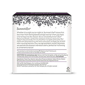 Summer's Eve Date Night Feminine Cleansing Wipes Pre/Post-Intimacy Cleansing, 16 Count