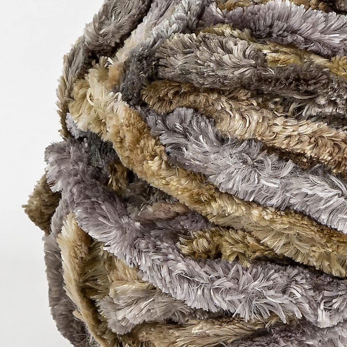 Crafted By Catherine Luxe Velvet Multi Yarn - 2 Pack (300 g / 10.5 oz, 98 Yards Each Skein), Khaki Multi, Gauge 6 Super Bulky