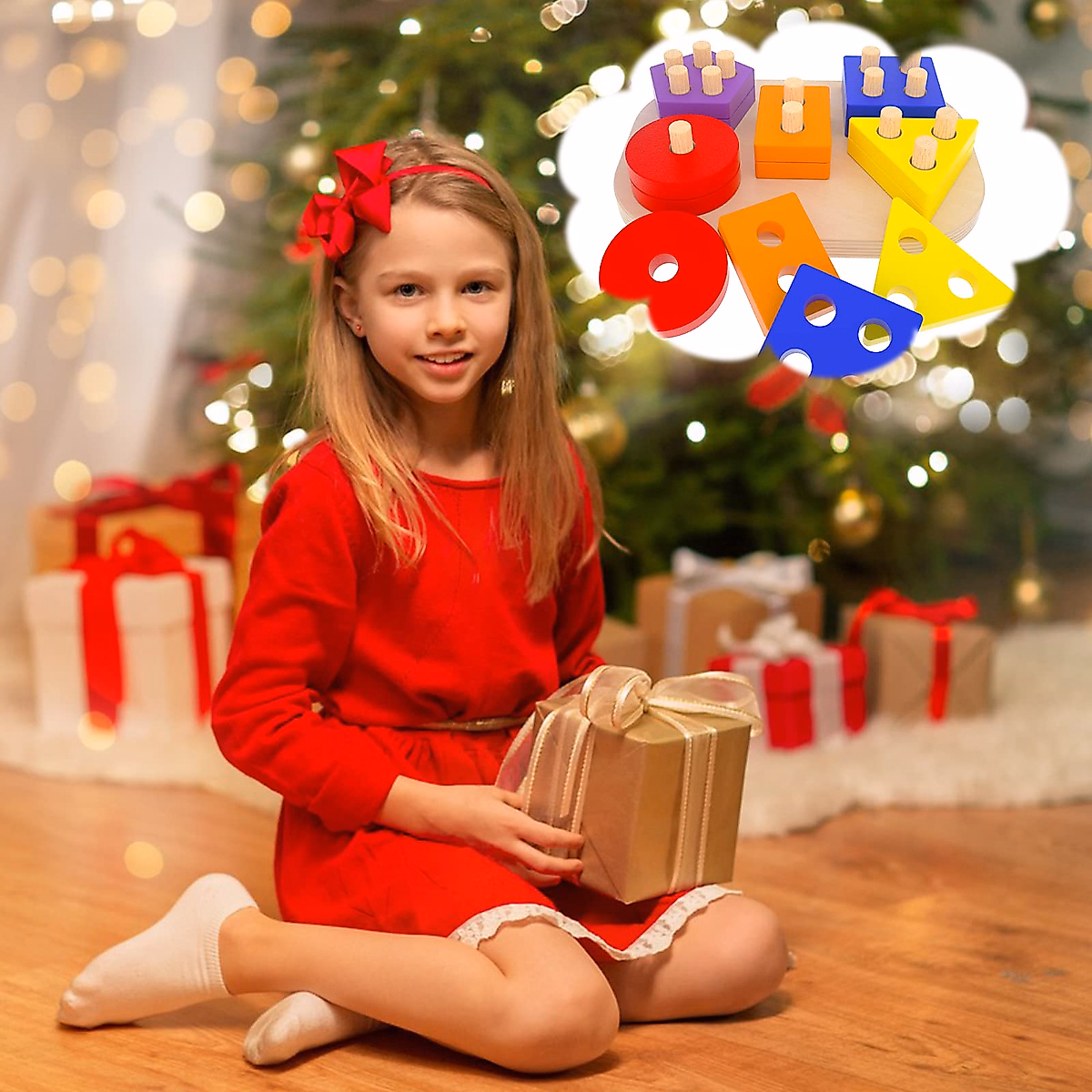 LKyoxs Montessori Toys for 1 2 3 Year Old Toddlers Wooden Shape Sorter Puzzles Sorting & Stacking Toys Educational Learning Toys for Preschool Activity Gift for Baby Boys Girls Kids Age 12+ Months