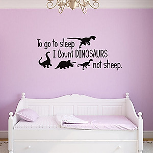 to Go to Sleep I Count Dinosaurs Not Sheep Vinyl Wall Decals Kids Room Bedroom Nursery Cartoon Wall Art Home Decor Stickers