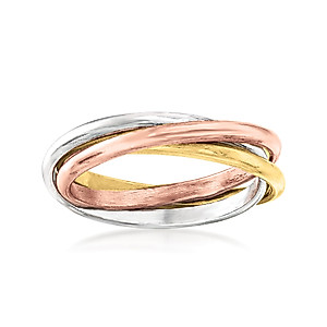 Ross-Simons Italian Tri-Colored Sterling Silver Rolling Ring. Size 7