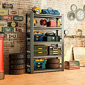 72"H|36"W Garage Shelving Unit and Storage-Easy Assembly Metal Shelves 5-Tier Rack|Heavy-Duty Adjustable Shelf|Steel Rust-Resistant Shelves for Industrial,Warehouse,Basement,Workshop Organization