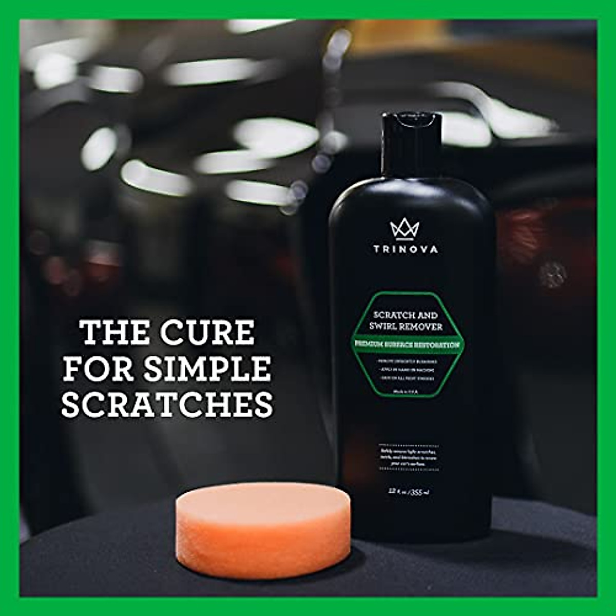 TriNova Scratch Swirl Remover - Best Abrasive Compound car Paint Restoration. Kit Includes Buffer pad Removal Polish in a Complete System. Ultimate Solution Clear Coat Care. 12 fl oz