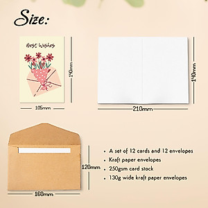 BIROYAL 12 Wedding Cards for Bride and Groom with Envelopes, 5"x8" Wedding Card Congratulations, Blank Inside Bridal Shower Cards, Wedding Shower Cards for Engagement, Wedding Congratulations, Newlywed