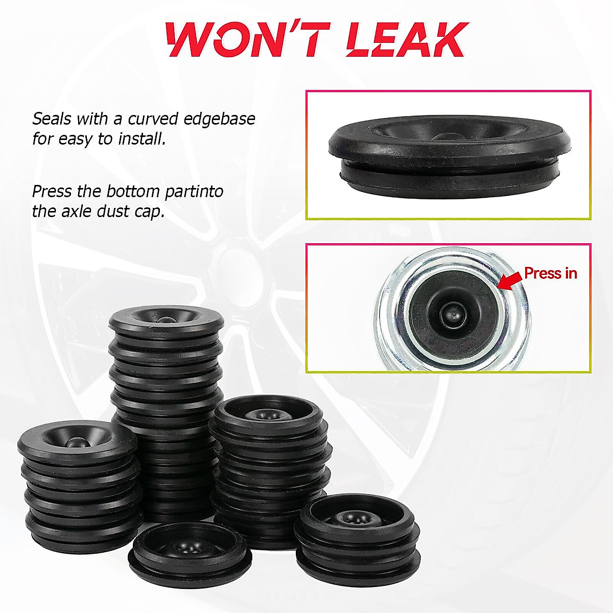 BELOMI 8 Pcs Trailer Wheel Rubber Grease Plugs, Auto Hub Dust Cap, Trailer Axle Rubber Ring Fuel Filling Caps, Compatible with Camper RV Hub Grease Plug Cover Axles