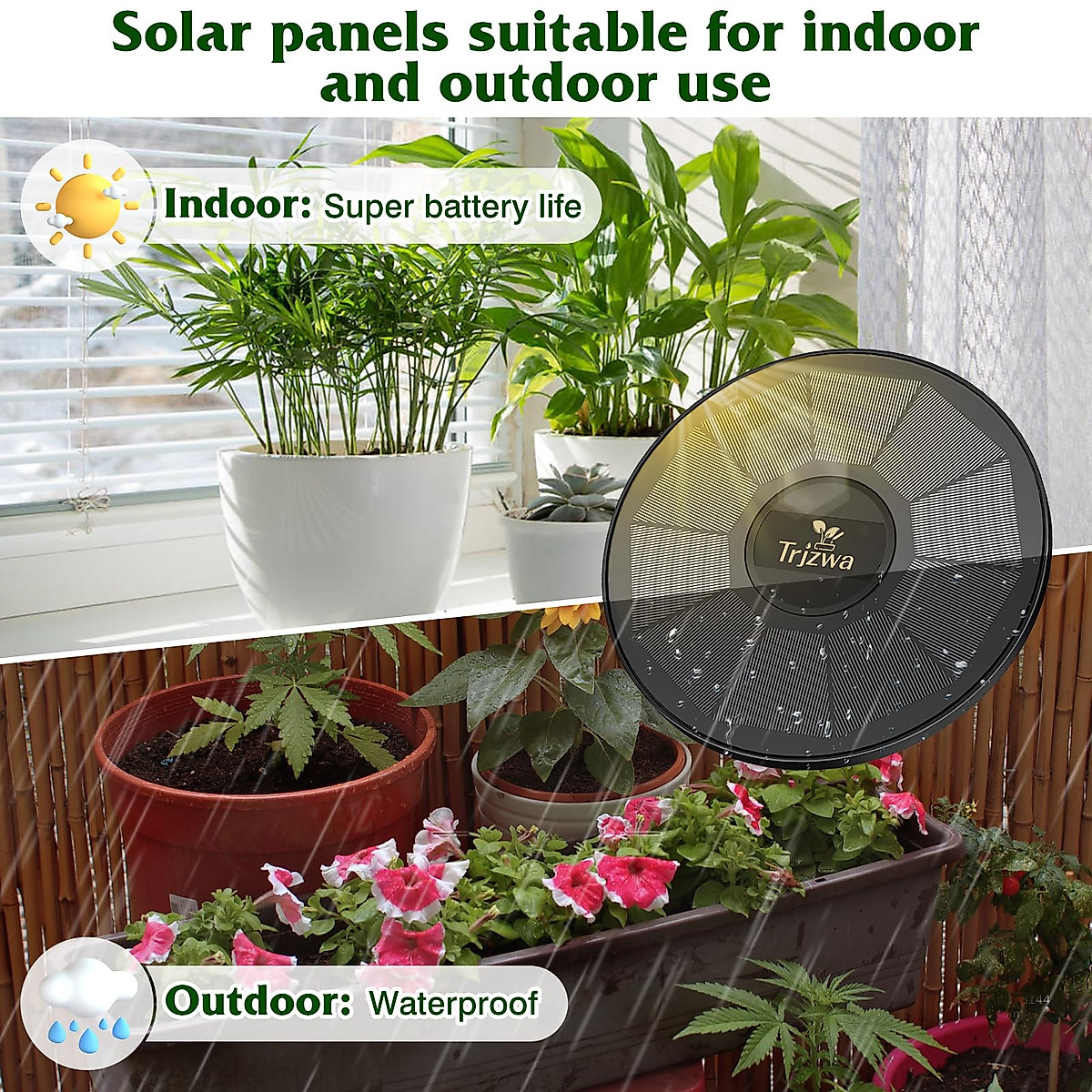 Solar Irrigation System with Automatic DIY Water Timer TRJZWA 2024 Latest Drip Irrigation System Kit for Garden,Balcony,Greenhouse,Garden Watering System Supports 15 Potted Plants with 15 Meter Hose