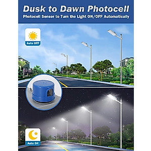 250W 35000LM LED Parking Lot Light,6500K,Dusk to Dawn Photocell,Commercial Outdoor Area Lighting, Shoebox Light, 180° Adjustable Arm, IP66 Waterproof for Yard, Street, Stadium (1 Pack)