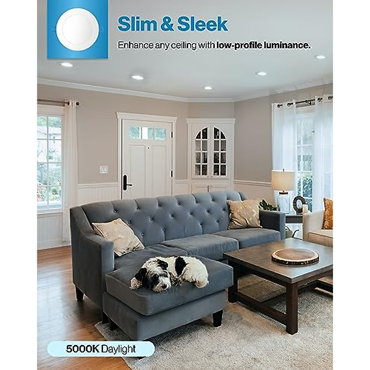 Sunco 12 Pack 4 Inch Ultra Thin LED Recessed Ceiling Lights Slim, 5000K Daylight, Dimmable, 10W=60W, Wafer Thin, Canless with Junction Box - Energy Star