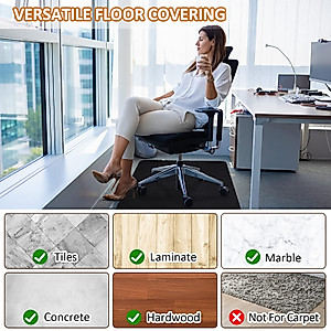 HomeMall Office Chair Mat for Hardwood and Tile Floor, Computer Chair Mat, Non-Slip Floor Protector Rug Carpet, Non-Curve, Under Desk Mat for Rolling Chair, Black(48"x36")
