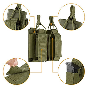 FRTKK Molle Mag Pouch, Open Top Single/Double/Triple Magazine Pouch Holder Carrier for M4 M16 AK AR Glock M1911 92F 9mm