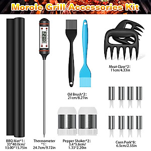 Morole Grill Accessories, Premium 75PCS Stainless Steel Grill Tools with Spatula, Grill Tongs and Cleaning Brush, Durable Grill Set for Outdoors Camping and BBQ, Ideal BBQ Accessories Gift Set for Dad
