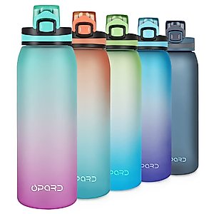 Opard 30oz Sports Water Bottle with Leak Proof Flip Top Lid BPA Free Tritan Reusable Plastic for Gym and Outdoor