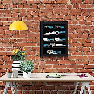 Grintus Pocket Knife Display Case Knife Collection Display Box for Wall Folding Knife Cabinet with Uv Protection Acrylic Lockable Black