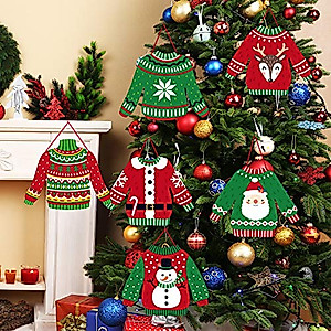 Ugly Sweater Decorations Hanging Banner 12 Pieces Ugly Christmas Party Decorations Holiday Party Indoor Hanging Decor