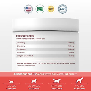 Cranberry for Dogs and Cats - 120g Powder - Urinary Tract Support, Cat UTI, Bladder Support, Dog UTI, Bladder Stones and Incontinence Support