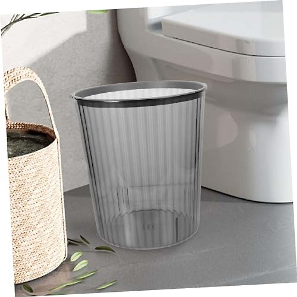 WHAMVOX Transparent Trash Can Office Trash Can Waste Bucket Trash Bin Garbage Bucket Home Rubbish Can Home Trash Can Home Garbage Can Rectangular Trash Can Rubbish Storage Can Grey The Pet
