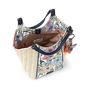 Sakroots Roma Straw Small Shopper, Multi in Bloom