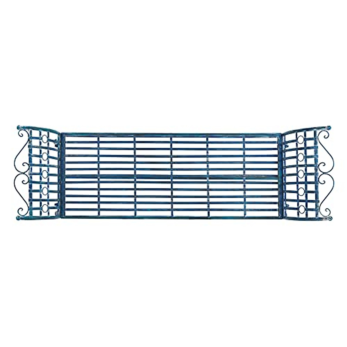 Safavieh PAT5002C Outdoor Collection Hadley Victorian Antique Bench, Mossy Blue