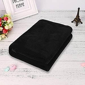 Black Plush Blanket, 45X65CM Black Blanket Queen Size, Super Soft Fluffy Throw Blankets for Couch, Sofa and Bed