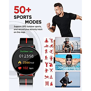 HYSTORM Health Smart Watch (HRV,BG) 1.43" AMOLED Always-on Display Fitness Tracker Watch with Bluetooth Call, 8 Health Apps Blood Glucose Heart Monitor Android iOS Waterproof Smartwatch for Men