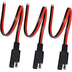 LIXINTIAN 12AWG SAE Connector Extension Cable, (3Pack) SAE Quick Connector Disconnect Plug SAE Automotive Extension Cable, Solar Panel SAE Plug- 30cm/1ft