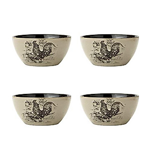 Pfaltzgraff Homespun Rooster 16-Piece Dinnerware Set, Service for 4 Brown