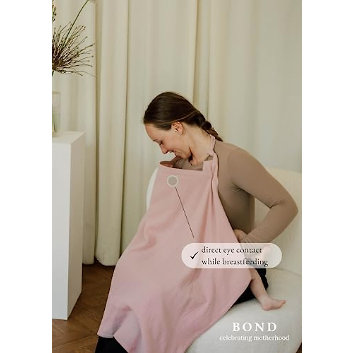 Nursing Cover for Baby Breastfeeding & Pumping with Wire | Multi Use Car Seat Stroller Cover | Lightweight Wire Breathable Soft Muslin Cotton | Breast Feeding Apron & Shawl Boho (Baby Pink)