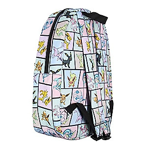 Bioworld Pokemon Backpack Eevee Evolutions Laptop School Travel Backpack Bag, Multicolored