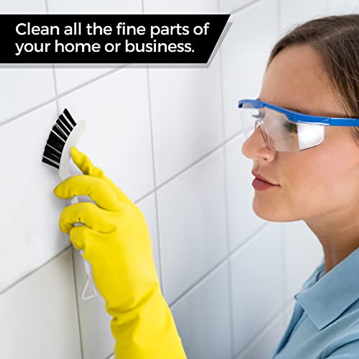 6-Pack Grout Cleaner Brush Scrub Set - Stiff Bristle Scrubbing & Detail Cleaning Brushes for Household Use on Bathtub, Shower, Kitchen, Tile Floors, Sink, Grooves, Window Tracks, Drain Cracks & More