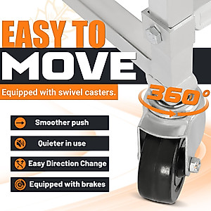 HECASA Adjustable Bun Pan Rack 25 Tier with Brake Wheels, Bakery Sheet Rack for Foodservice, Kitchen,Restaurant, Pizzeria, Hotel, Home, Aluminum, 24.72" L x 20.5" W x 58''H