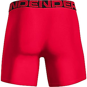 Under Armour mens Tech 6-inch Boxerjock 2-Pack , Red (600)/Black , Large