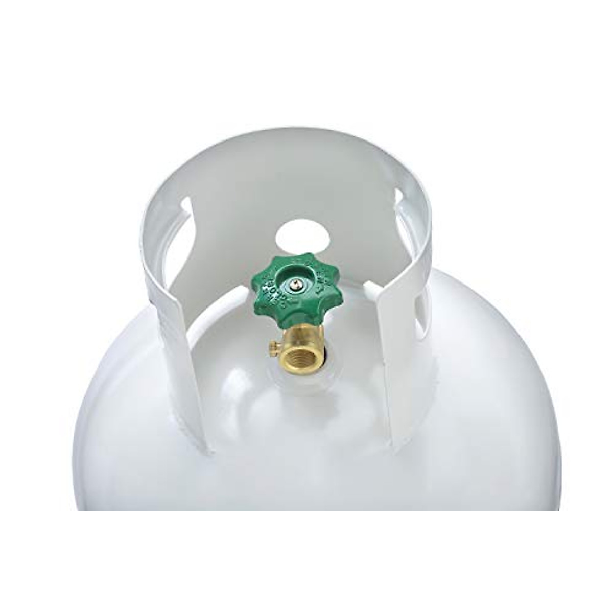 Flame King YSN100b 100-Pound Steel Propane Tank Cylinder with POL Valve and Collar, White