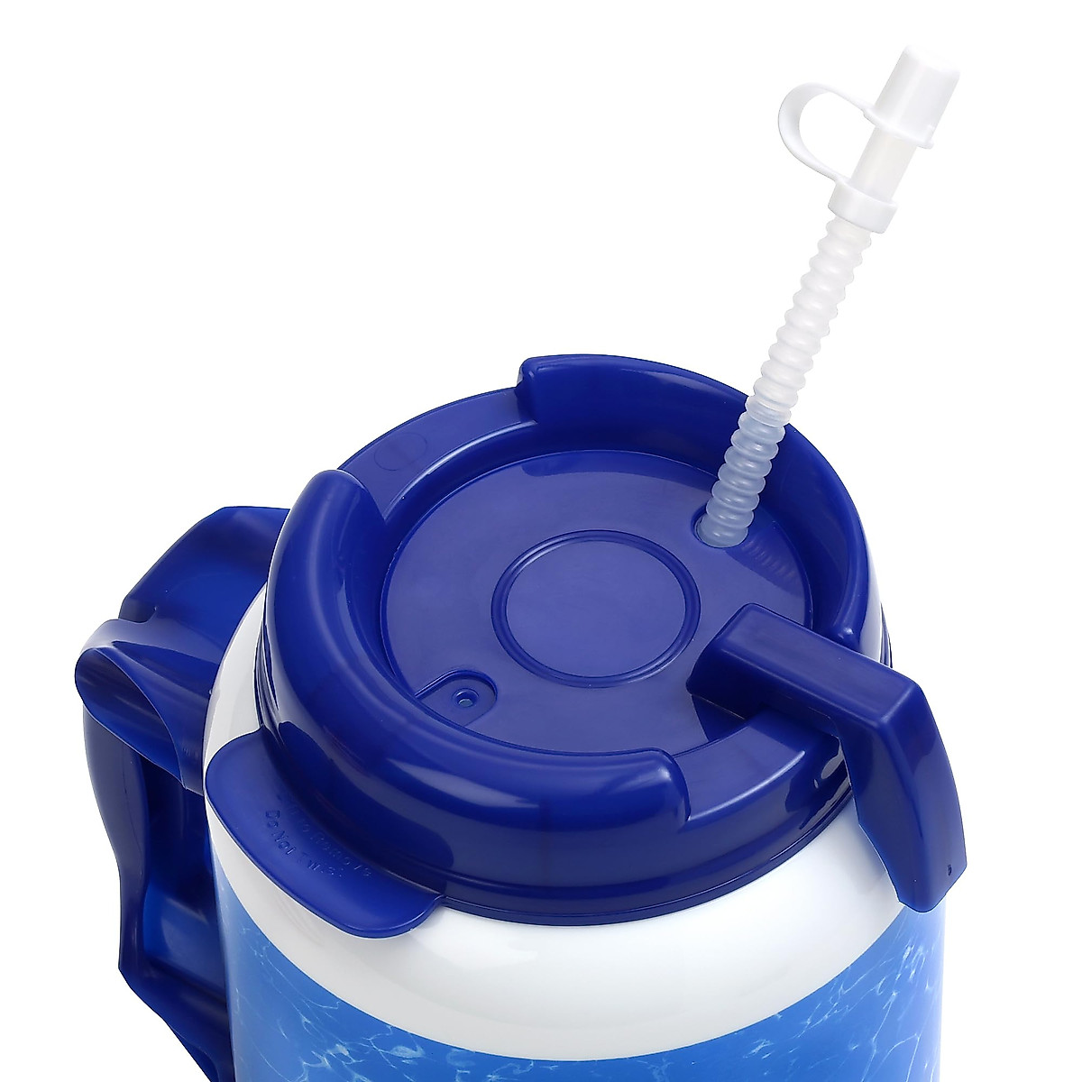 64 Ounce Insulated Mug with Lid Handle Flexible Straw with Cap, Large Plastic Cup for Cold Drinks with Dual Wall Insulation, Convenience Store Soda Mug