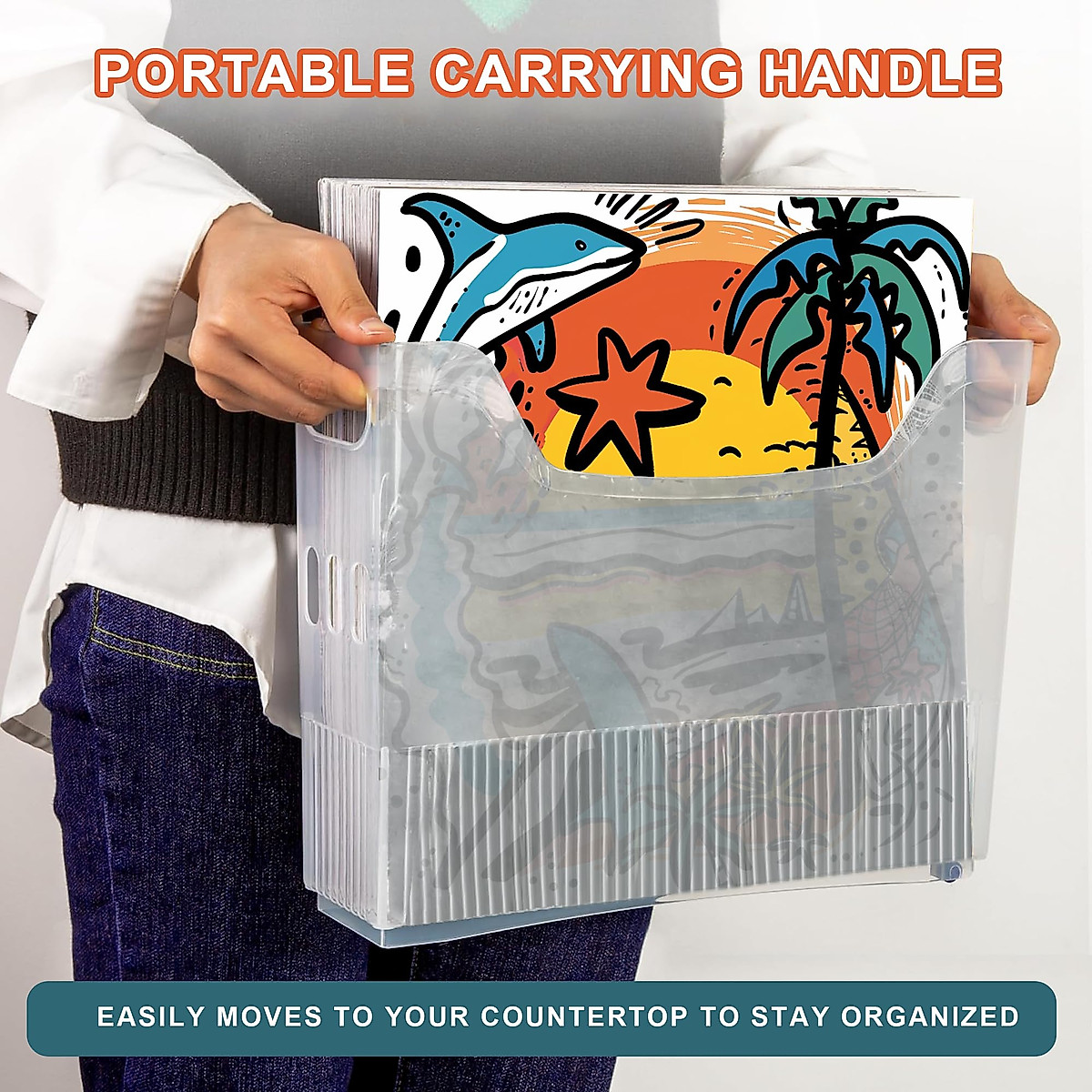 dndsim 4PCS 12x12 Paper Storage, Scrapbook Paper Storage With Wheels, Scrapbook Paper Storage, 12x12 Paper Storage Organizer, for Holding 12" X 12" Papers, Scrapbook, Vinyl Paper, Card Stock