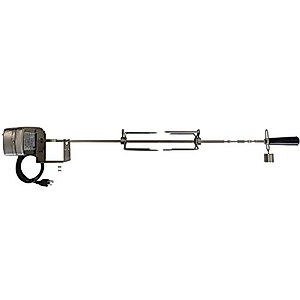 OneGrill 3WSS40 Stainless Steel Grill Rotisserie (Compatible with All Weber 300 Series 3 Burner Genesis/Genesis II/Spirit/Spirit II) W/ 13 Watt Electric Motor; 3/8 Inch Square Spit Rod.