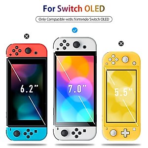 [4 Pack] daydayup Tempered Glass Screen Protector Compatible with Nintendo Switch OLED Model 2021 - with [Alignment Frame] Transparent HD Clear Screen Protector for Accessories & Console