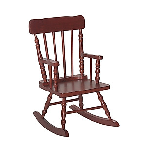 Gift Mark Childs Rocking Chairs - Classic Hand-Made Wooden Rockers for Boys and Girls - Vintage Style Colonial Kid's Seats - Childrens Furniture Rocker (Cherry)
