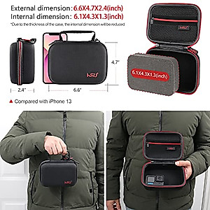 HSU Small Case for GoPro Hero 11/10/9/8, Hero7 Black,6,5, 4, 3+, 3,Hero(2018) Carrying Case for Action Cameras and GoPro Accessories(Small Size Red)