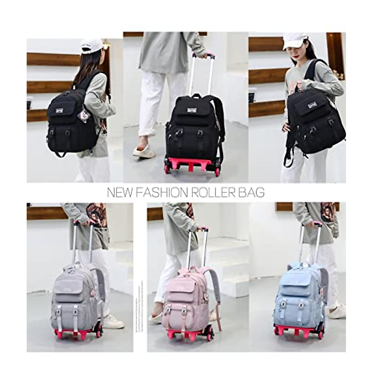 MITOWERMI Girls Rolling Backpack for Boys Trolley Bags for School Elementary Middle Bookbags with Wheels Boys Rolling Backpack