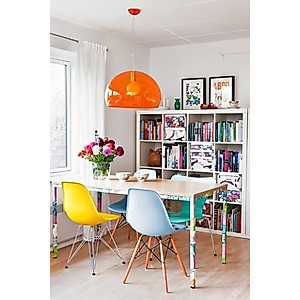 2xHome RayLeg Natural Wood Base, Dining Side Chair, Blue